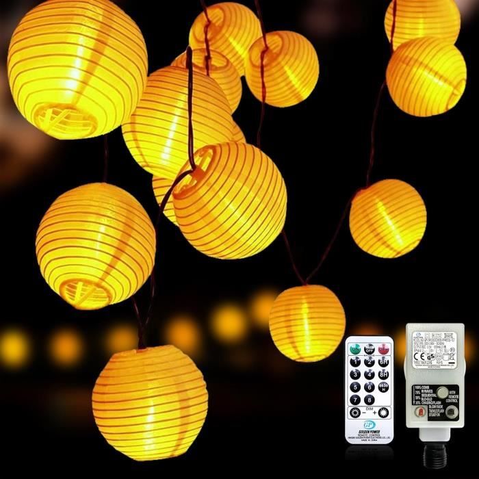 Lanternes Guirlandes Extérieur-Intérieur, 5M 20 Lanternes Led Lanterne ...