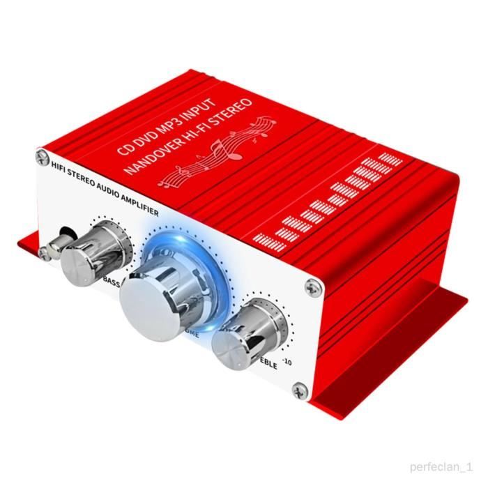Mini amplificateur audio - SHIWAKI - Rouge - 12V - 20W x2 - Stéréo HiFi ...