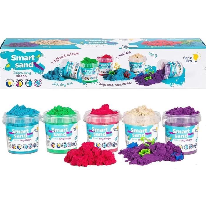 750g de Sable Magique pour les Enfants Lot de 5 Couleurs de Sable avec ...