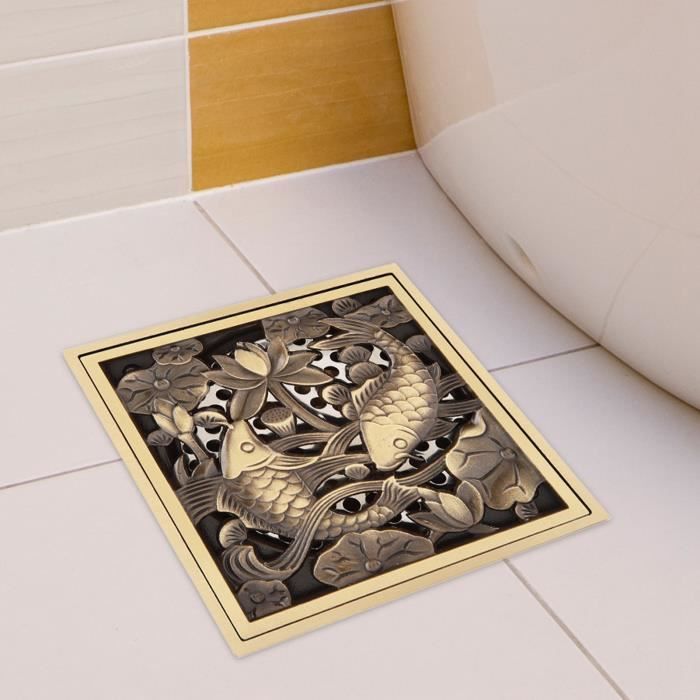 SURENHAP Drain de Plancher Drain Plancher de Douche en Laiton Antique ...