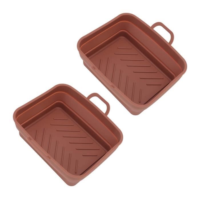 Tbest Doublure de friteuse en silicone (Marron)2 Pcs Silicone Cooker ...