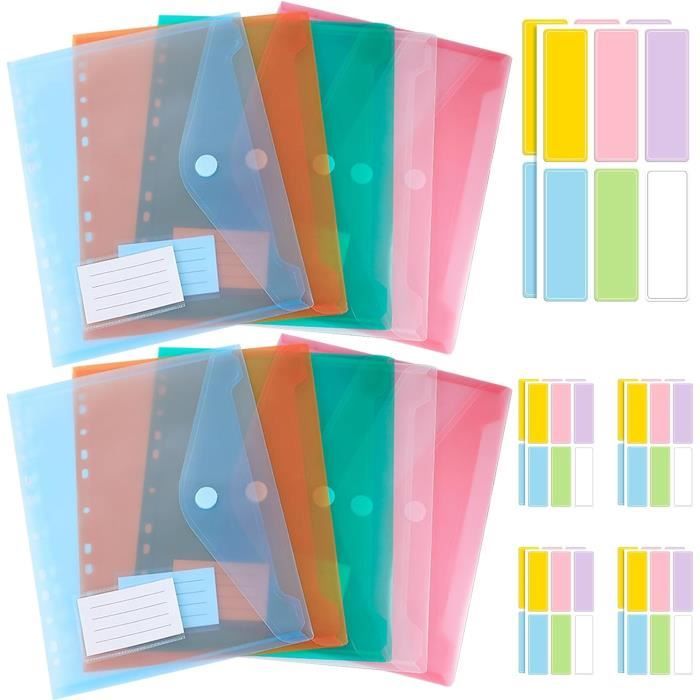 10 Pcs Pochette Plastique A4, Pochette Transparente, Pochette Plastique ...