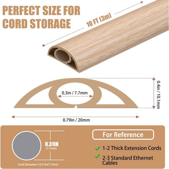 Passe Cable Sol Cache Fil Électrique Sol Auto-Adhésif 3M Petit Canal de ...