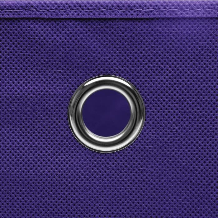 Garnaco Boîtes de rangement et couvercles 10pcs Violet 32x32x32cm Tissu ...