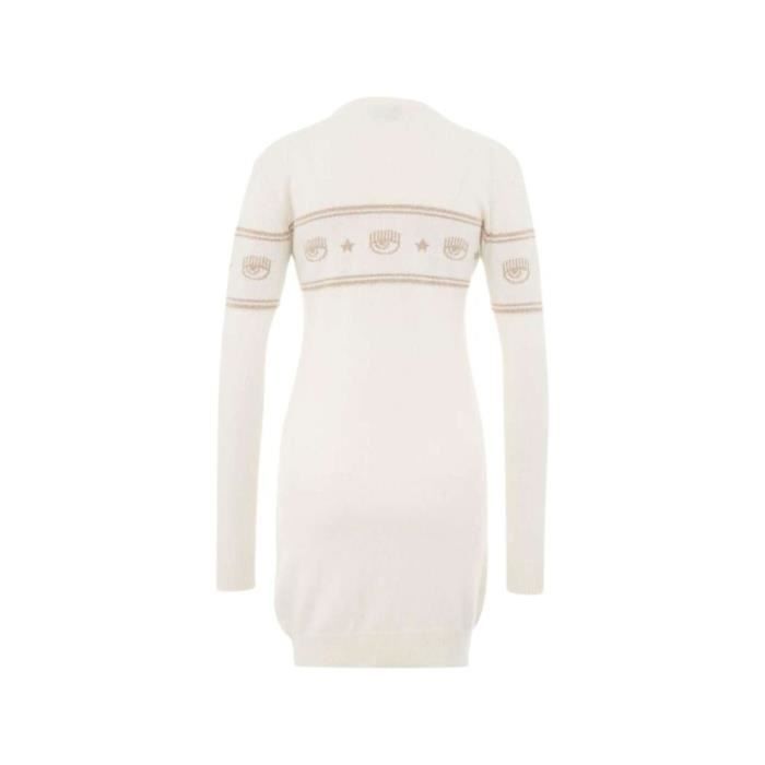 CHIARA FERRAGNI FEMME 73CBOM04CMA10005 BEIGE LAINE ROBE Beige ...
