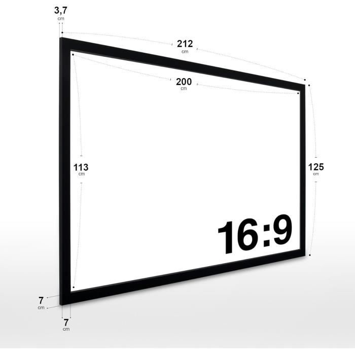 Economy Exf Écran De Projection Cadre 200 X 113 Cm (90") | Format 16:9 ...