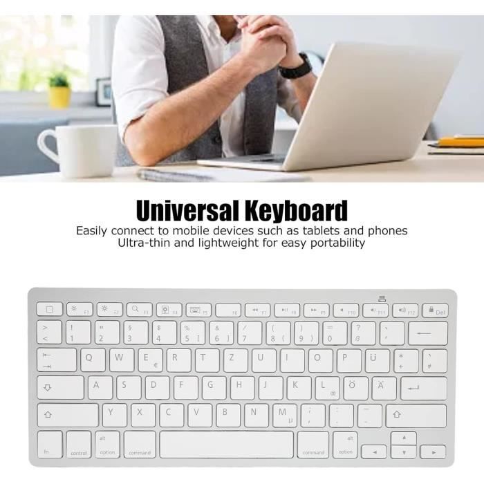Clavier Bluetooth Ultra-Fin, Qwertz German Layout, Clavier Silencieux ...