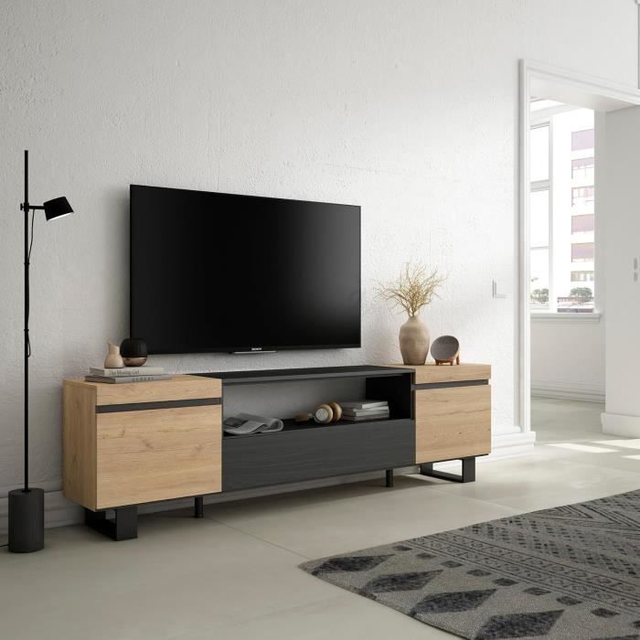 | Meuble Tv | Banc Télé | Grand Espace De Rangement | 200X57X35Cm ...