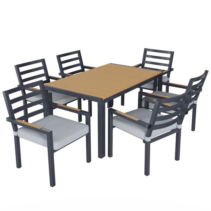Ensemble de table et chaises de jardin, comprenant 1 table et 6 chaises ...