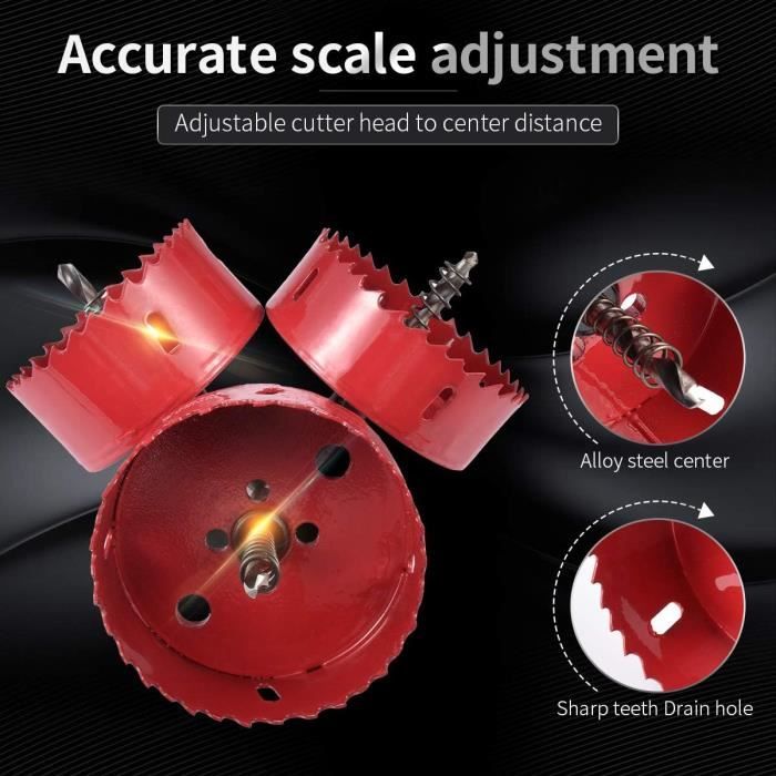 M42 Hss Scie Cloche Bi-Métal 75-120Mm, Scie Trèpan Pour Fer, Aluminium, Bois, Cloison Sèche ...