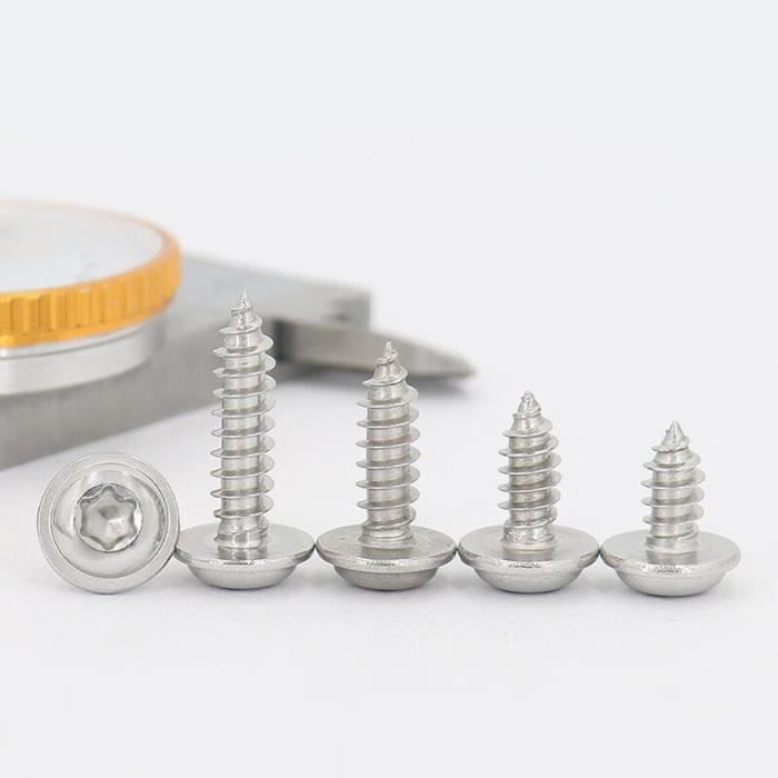 Drenky Vis À Tôle Torx M4X18Mm,50 Pièces Vis A Bois Avec Rondelle Acier Inoxydable A2 V2A Vis ...