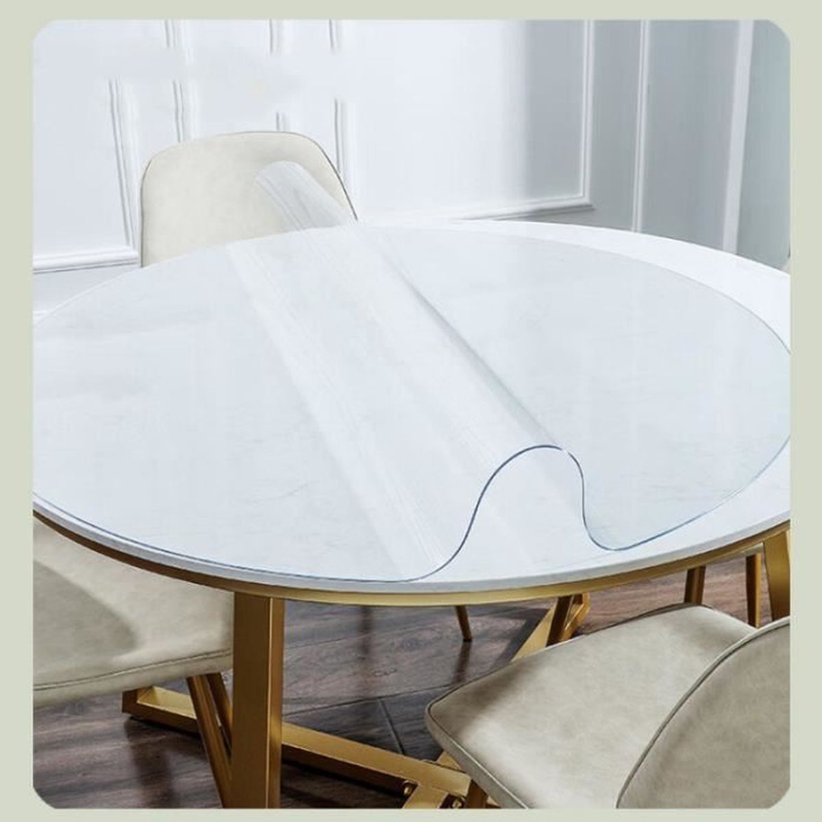 Nappe de table ronde transparente en PVC facile à nettoyer, YSTP ...
