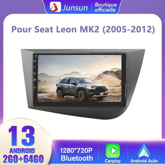 Junsun Autoradio Android 13 2Go+64Go pour Seat Leon 2 MK2 (2005-2012) 9 ...