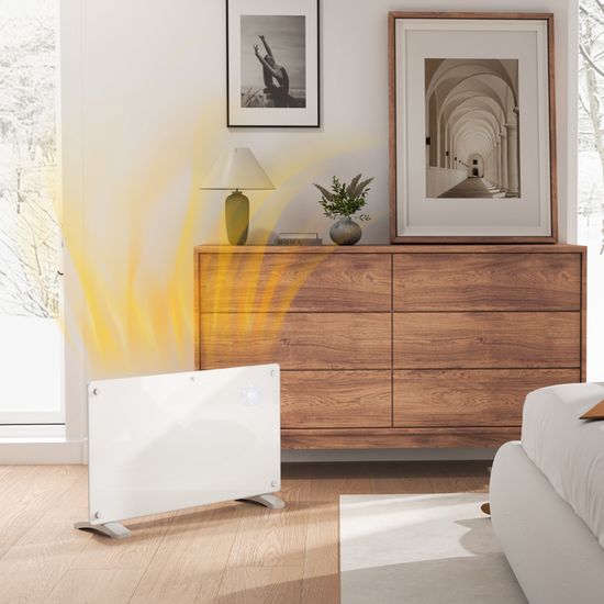 Radiateur électrique au sol ou mural 1500W affichage LED, minuterie 24 ...