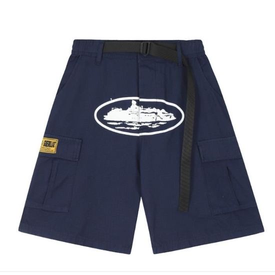 Short Cargo Y2K Rétro Américain Homme - Bleu - Plusieurs Poches - Coton ...