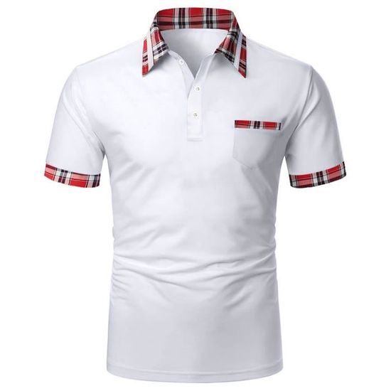 Polo Homme Manche Courte Casual Slim Fit Vetement Blanc - Cdiscount ...
