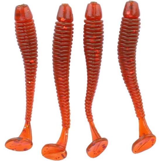 Leurres De Pêche, 50Pcs 5Cm Leurres En Plastique Souple T-Tail Grub Ver ...