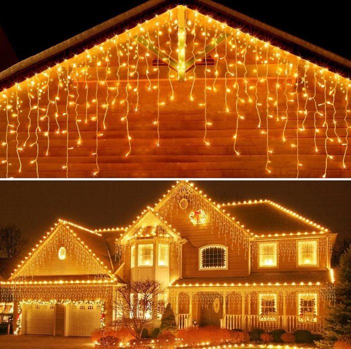 Rideau Lumineux Décoratives Exterieur - 10M 400 Led Guirlande Lumineuse ...