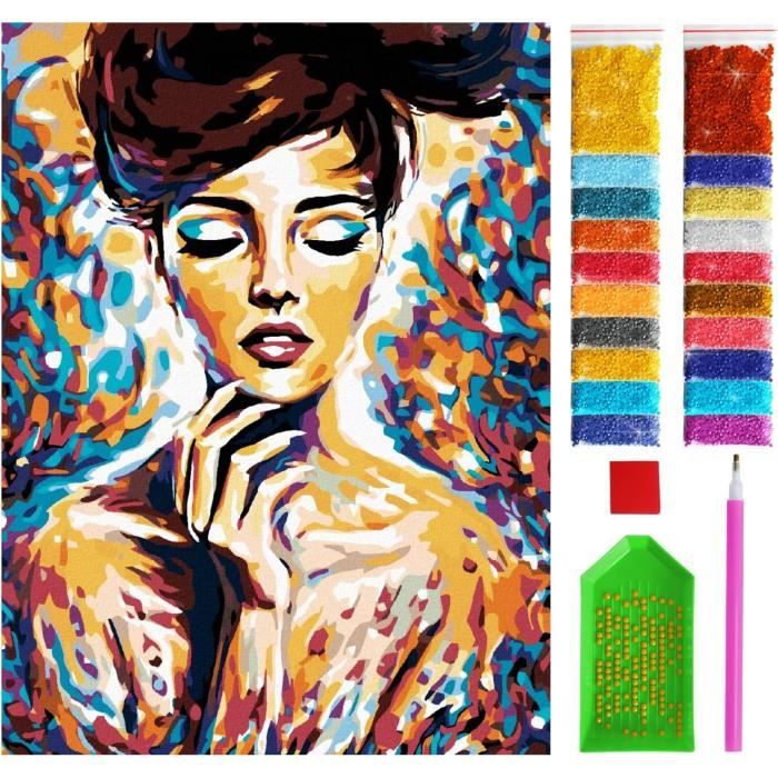 Diamond Painting Kit Complet - Tableau Expressif D'Une Femme - 30X40 Cm ...