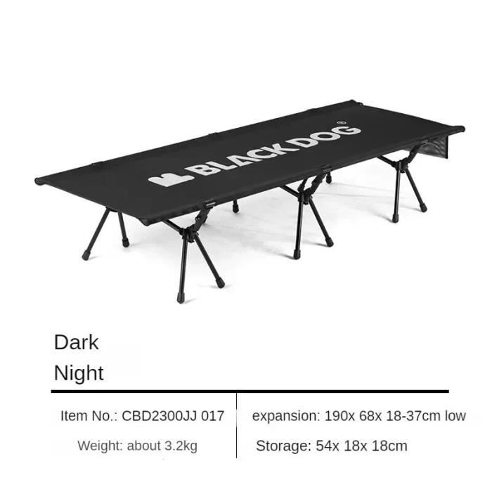 Lit - Lit Pliant Portable pour Chien Noir en Alliage d'Aluminium ...