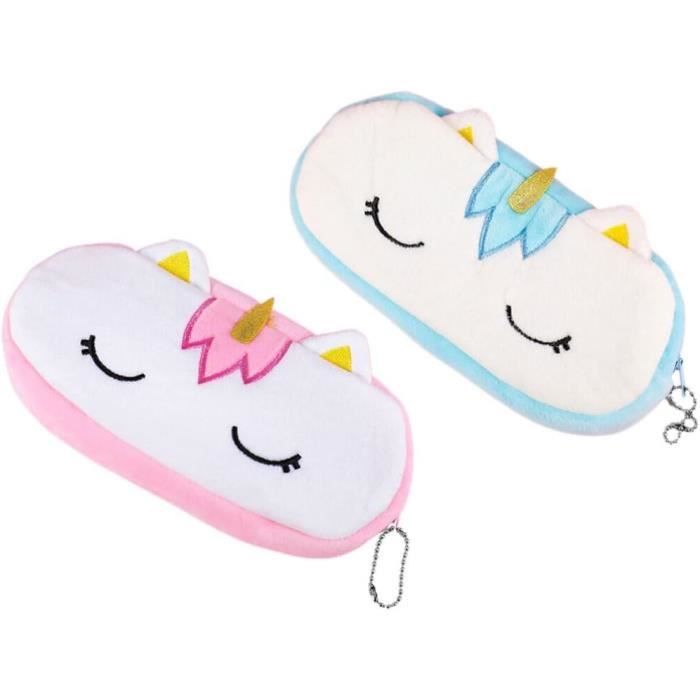 2 Pièces Licorne Mignon Étui À Crayons Licorne Trousse De Maquillage ...