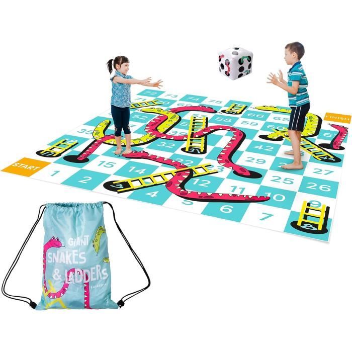 Xxl Jeu Serpents & Échelles Avec Dés Gonflables & Sac À Cordon - Jardin ...