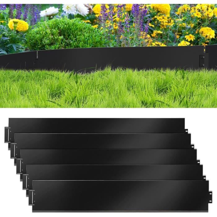 Bordure De Jardin Gazon En Acier Galvanisé 5M, Bordure Jardin Exterieur ...