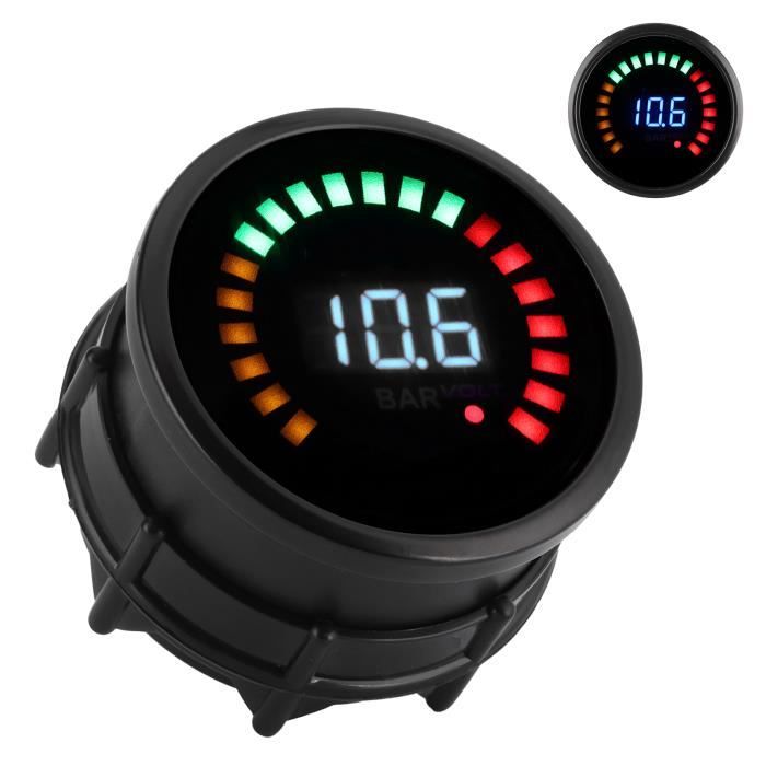 Dilwe Jauge de boost Jauge de Suralimentation Universelle Voltmètre Affichage Numérique LED 52mm ...