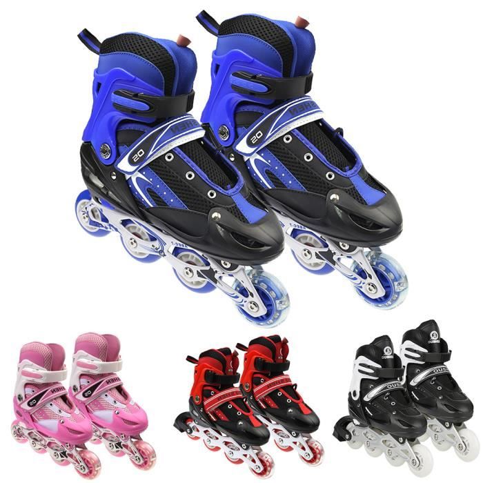 Rollers en ligne réglables 32 à 37 - YOULUOLI - Bleu, Rouge, Noir ...