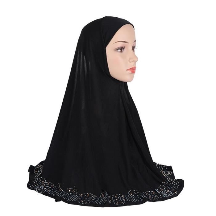 H001 Adultes grande taille hijab musulman écharpe avec strass foulard ...