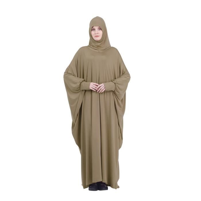 Femmes musulmanes couverture complète à capuche Abaya longue Maxi Robe Islam prière Robe caftan ...