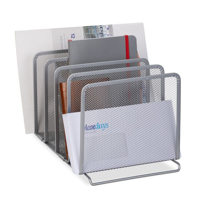 4x Rangement à documents, Support à magazines à pieds, métal, 5 ...