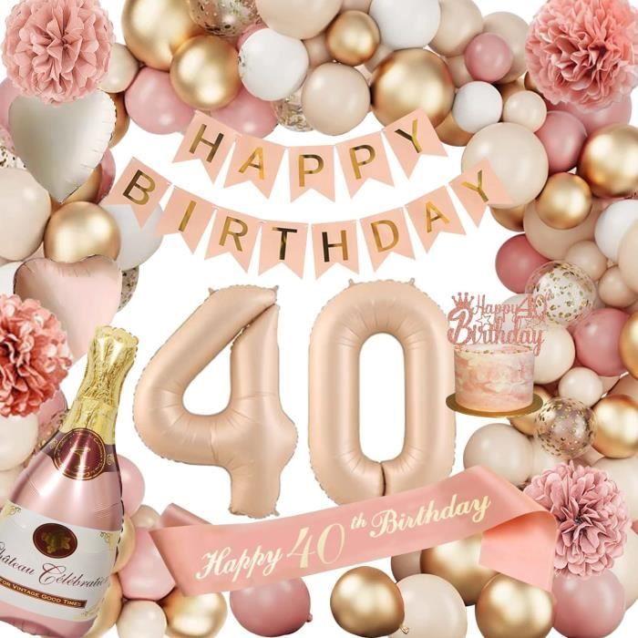 Decoration Anniversaire 40 Ans Femme, Ballon 40 Ans, Deco 40 Ans, Happy ...