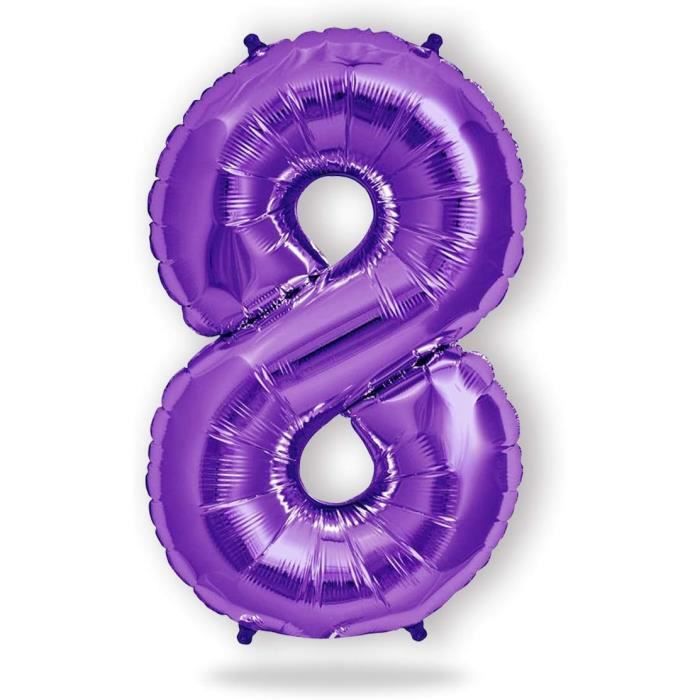 Ballon Géant Numéro 8 Violet - Ballon Decoration Anniversaire 8 Ans ...
