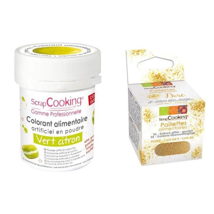 Colorant alimentaire Vert citron + paillettes dorées - Cdiscount Au ...