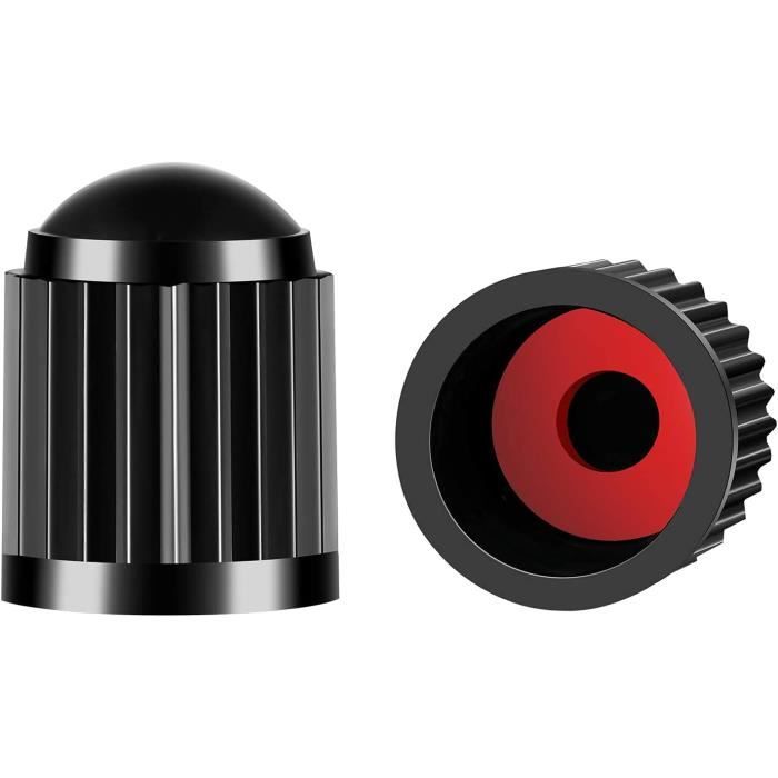 Lot De 4 Bouchons De Valve De Pneu Universels En Plastique Noir Pour ...