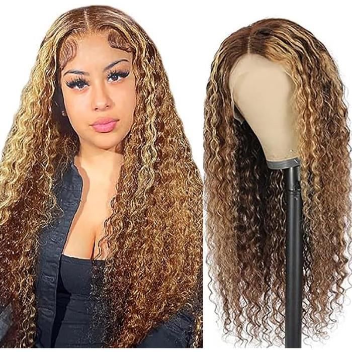 Perruque Bresilienne Cheveux Curly Wave Humain Hair Wig 13X1 Lace Wigs ...
