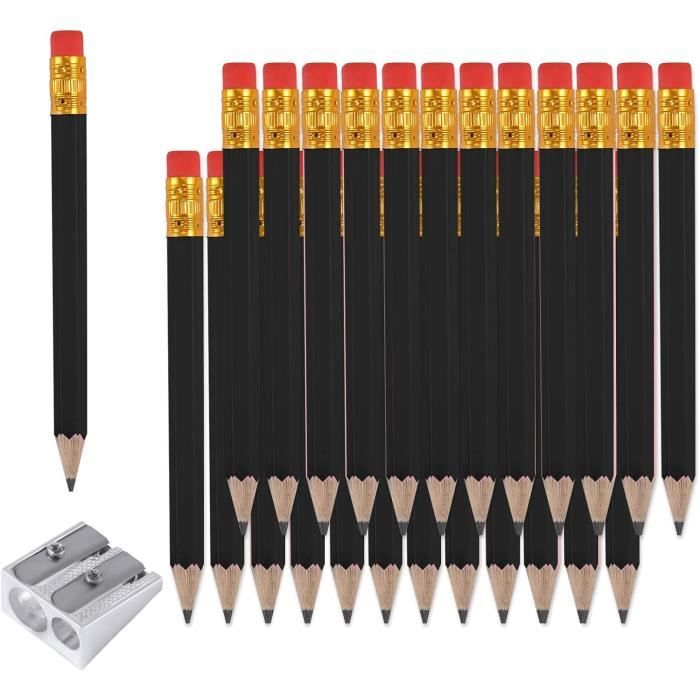 25 Pièces Crayons Avec Gomme, 4 Pouces- 10 Cm Mini Crayon Hb Crayons De ...