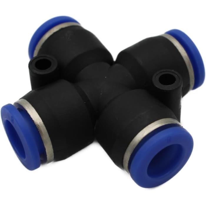 Iqs Lot De 5 Raccords En Croix Pour Tuyau Pneumatique 8 Mm, Lot De 5 Connecteurs Pneumatiques ...
