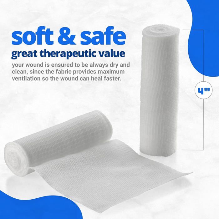 Rouleau de Compresses de Gaze pour Pansement Paquet de 12 Taille 4 ...