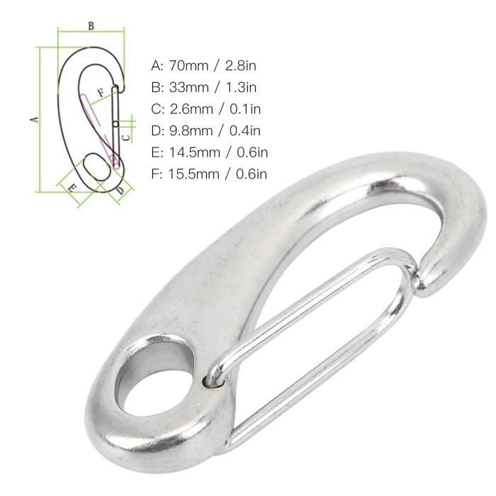 ZERONE Crochet de corde à pression robuste 4pcs 70mm Heavy Duty Snap ...