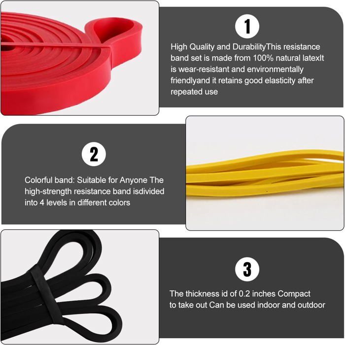 Ensemble de 3 lastique MusculationBande Elastique Musculation avec Ancre de Porte et Sac ...