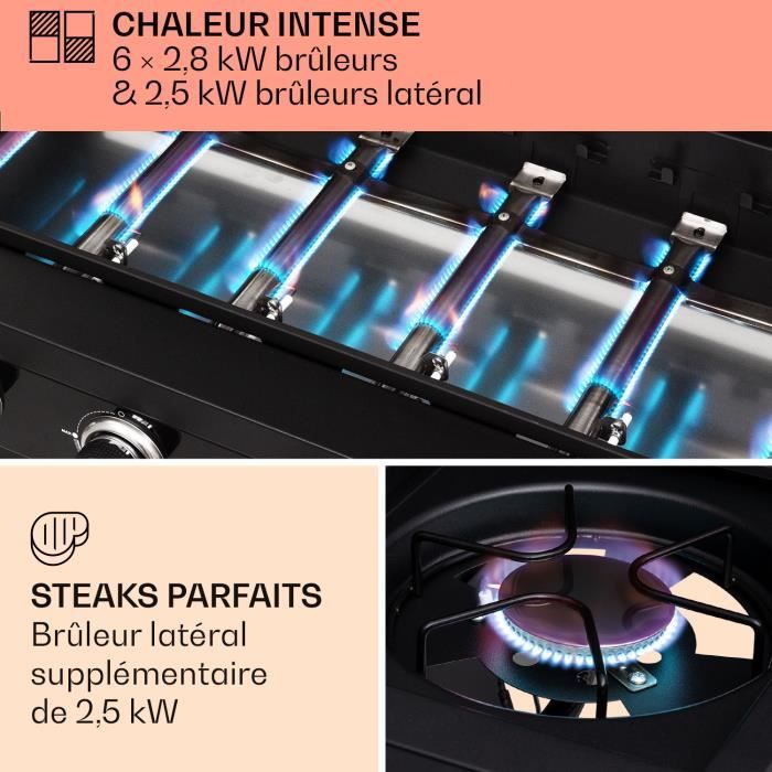 Barbecue à Gaz - KLARSTEIN - 7 Brûleurs - 19300W - Acier Inoxydable ...