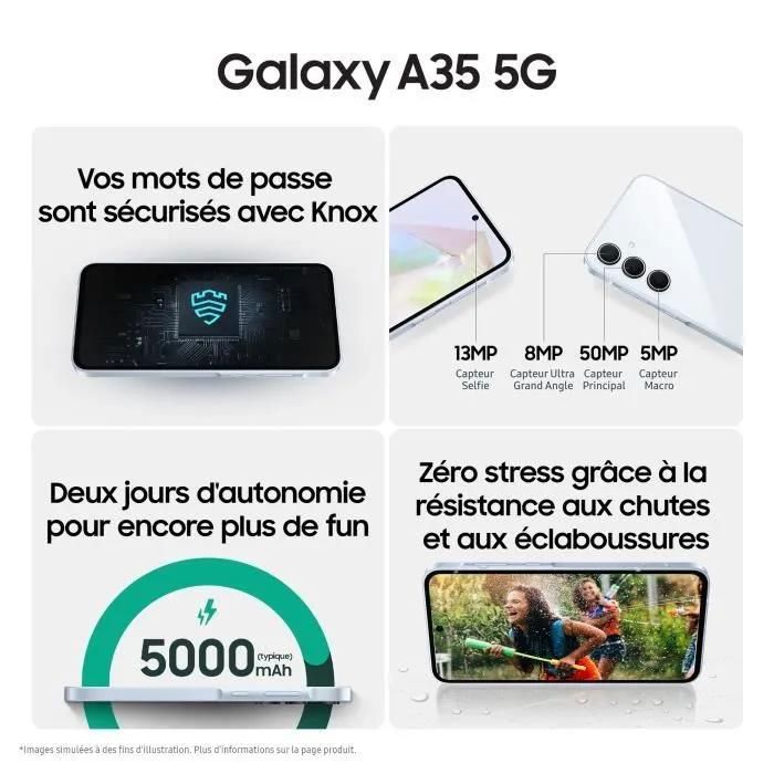 Smartphone - Samsung Galaxy A35 Smartphone 128 Go 5G - Bleu ...