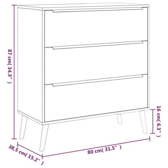 (10408)Moderne Finori Commode Lusk 03A chêne sonoma 80x38,5x87 cm ,poid ...