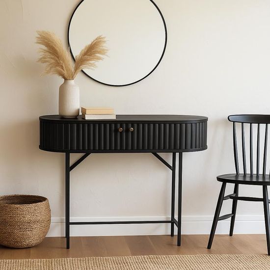 Milton & Oldbrook Table Console 100 cm Samara Noir - Cdiscount Maison