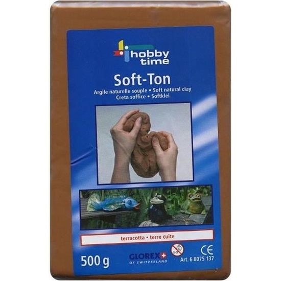Argile naturelle extrêmement souple et malléable - Terre cuite - 500g ...