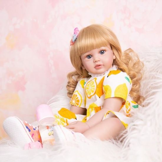 Poupées de bébé en tissu de 24 pouces, corps, jolie princesse, jouet pour tout-petit, avec jeu ...