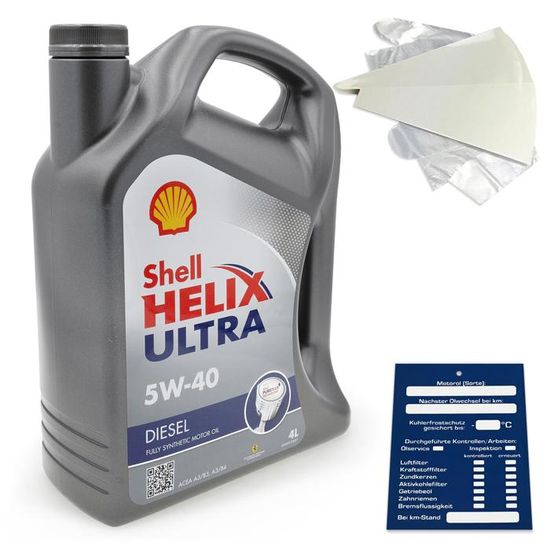 4 Litre Original Shell Helix Ultra Diesel 5W40 Huile 5011987031807 226. ...