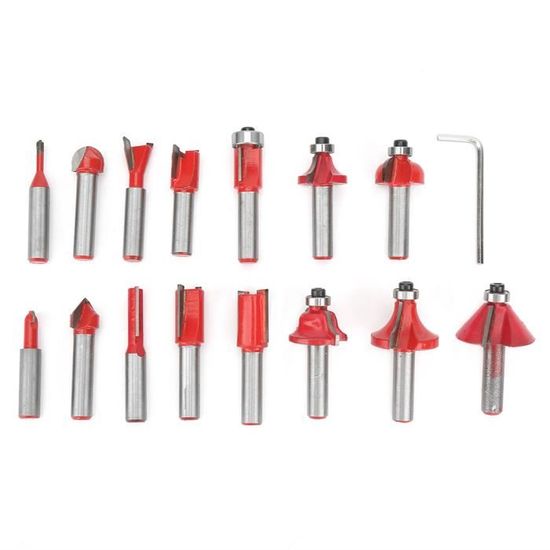 Fraise en bois 15 pièces fraise à bois 8mm tige routeur jeu de mèches ...